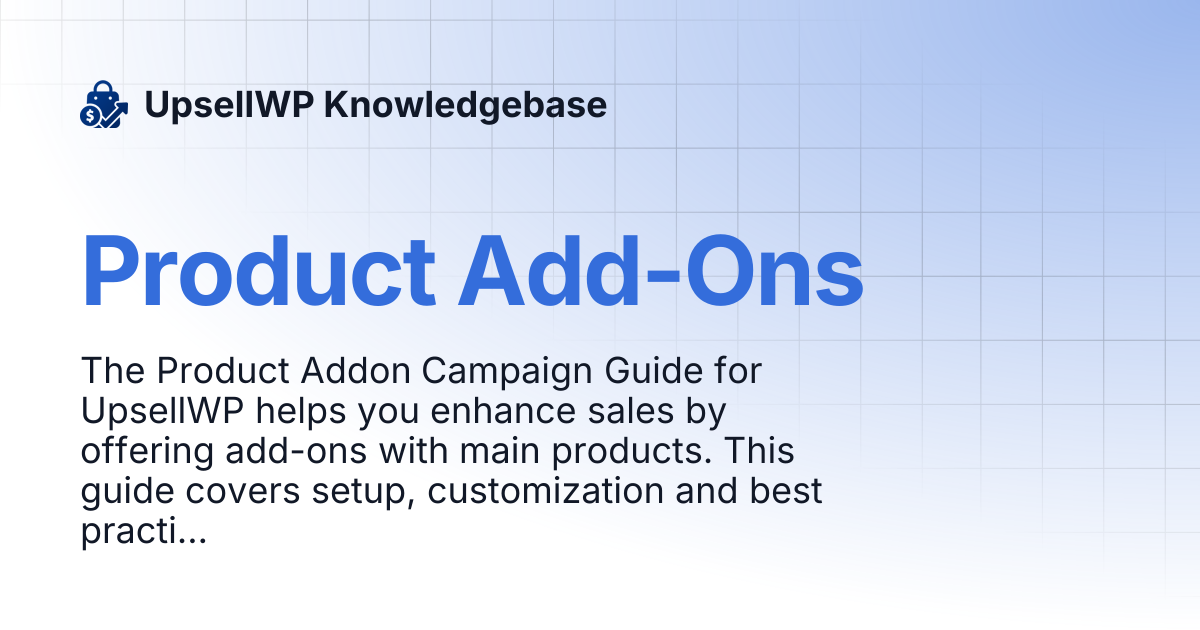Product Add-Ons | UpsellWP Knowledgebase